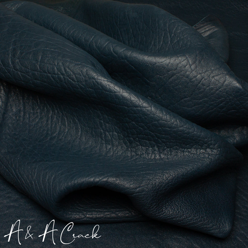 SHRUNKEN LAMB LEATHER HIDE - PEACOCK / DARK GREEN - 1.0/1.2mm – A & A ...