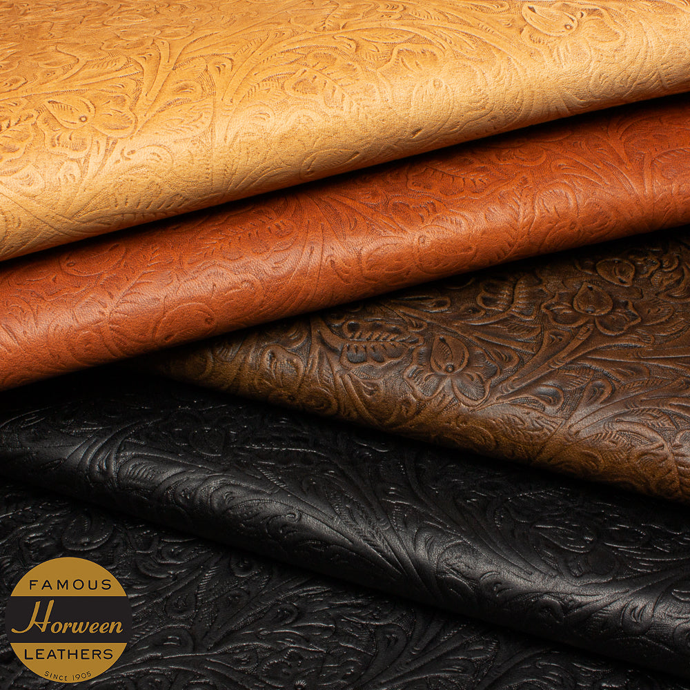 HORWEEN DUBLIN WESTERN FLORAL - NATURAL COLOURED LEATHER - 2.0/2.2mm ...