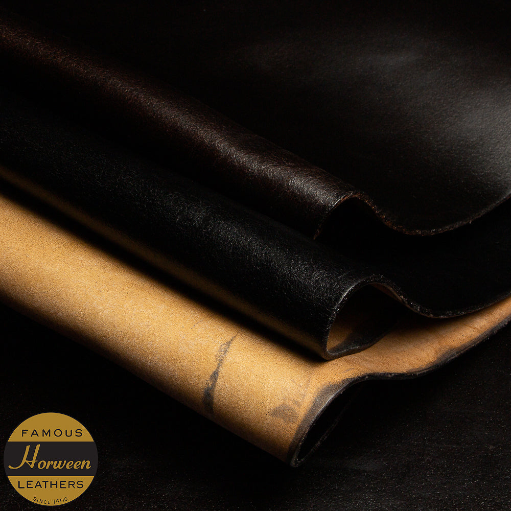 HORWEEN HUNTSMAN WAXED FLESH CALF LEATHER - BLACK - 2.0/2.2mm – A & A ...